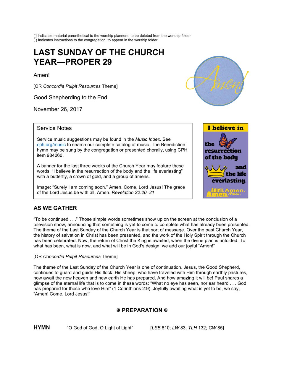 Features | Creative Worship for the Lutheran Parish