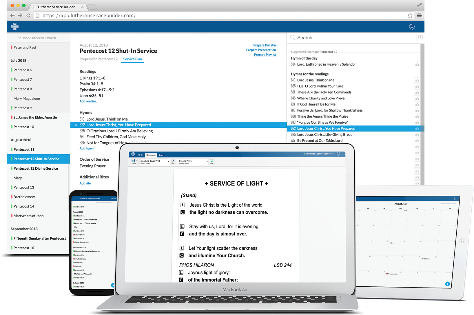 Web-Based Worship Service Planning | Lutheran Service Builder